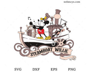 Original Steamboat Willie SVG DXF EPS PNG Cut Files