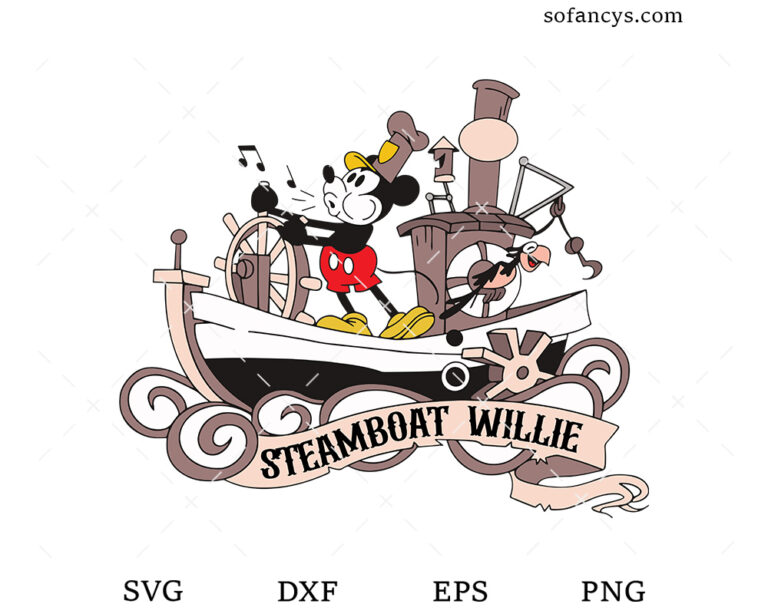 Original Steamboat Willie SVG DXF EPS PNG Cut Files