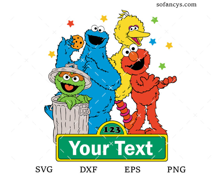 Elmo Sesame Street Friends SVG DXF EPS PNG Cut Files