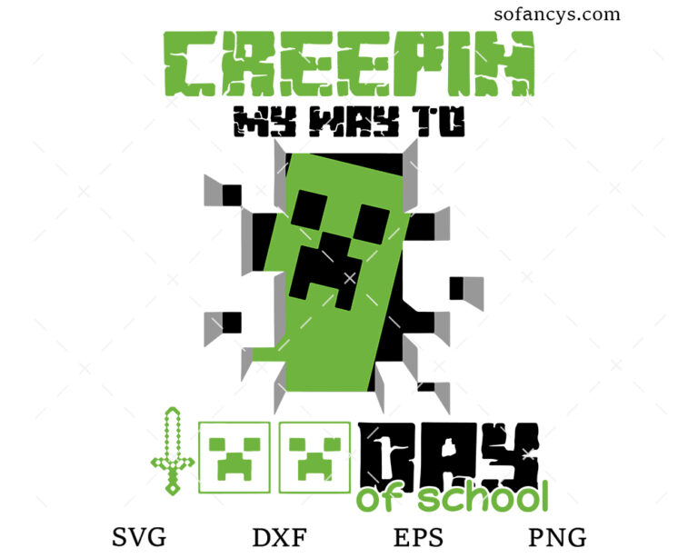 Minecraft 100th day of school SVG DXF EPS PNG Cut Files