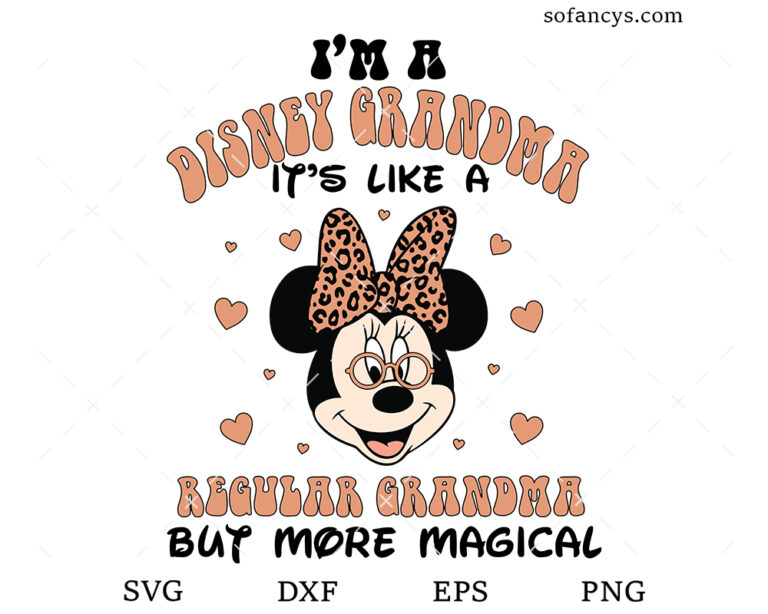 Disney Minnie Mouse Grandma SVG DXF EPS PNG Cut Files