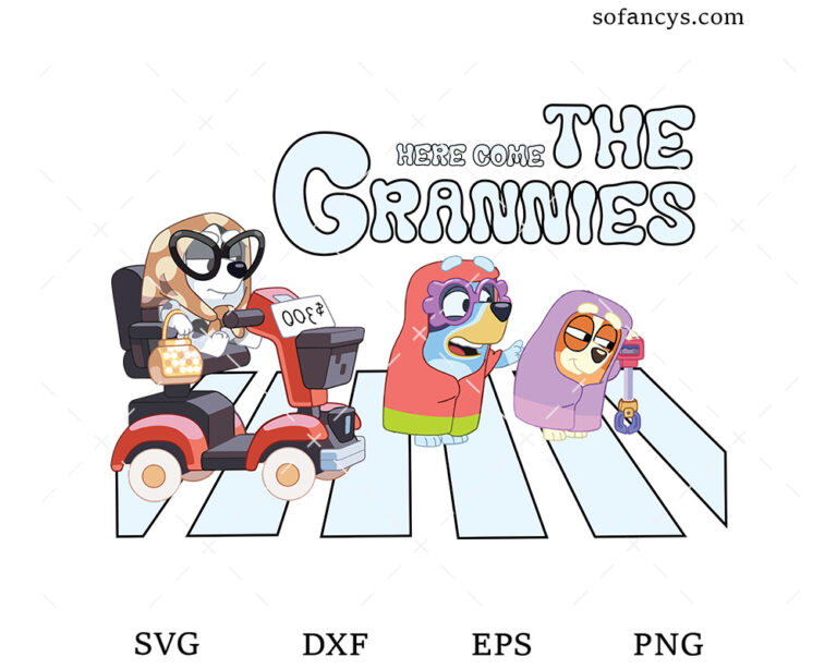 Bluey Here Come the Grannies SVG DXF EPS PNG Cut Files