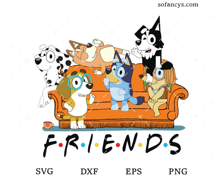 Bluey Cartoon Friends SVG DXF EPS PNG Cut Files