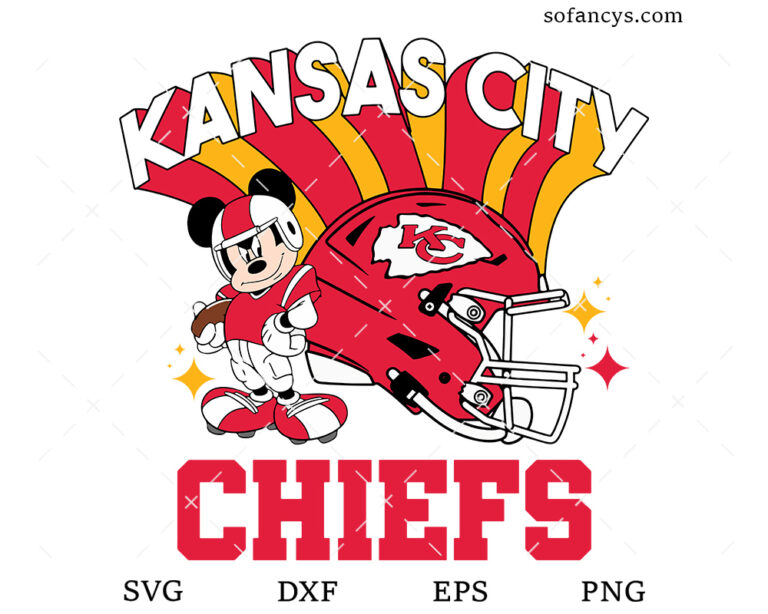 Mickey Kansas City Chiefs Football SVG DXF EPS PNG Cut Files