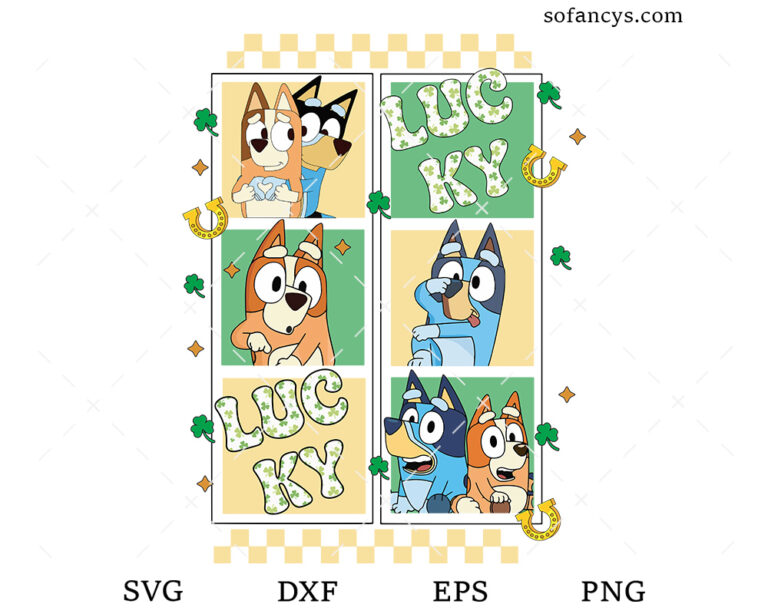Bluey Dogs Patrick's Day SVG DXF EPS PNG Cut Files