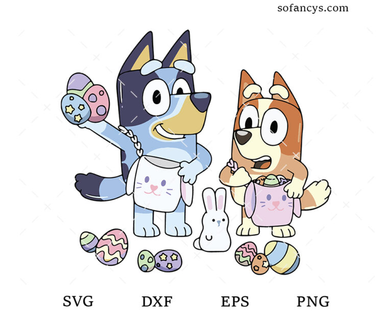 Bluey Dogs Easter SVG DXF EPS PNG Cut Files