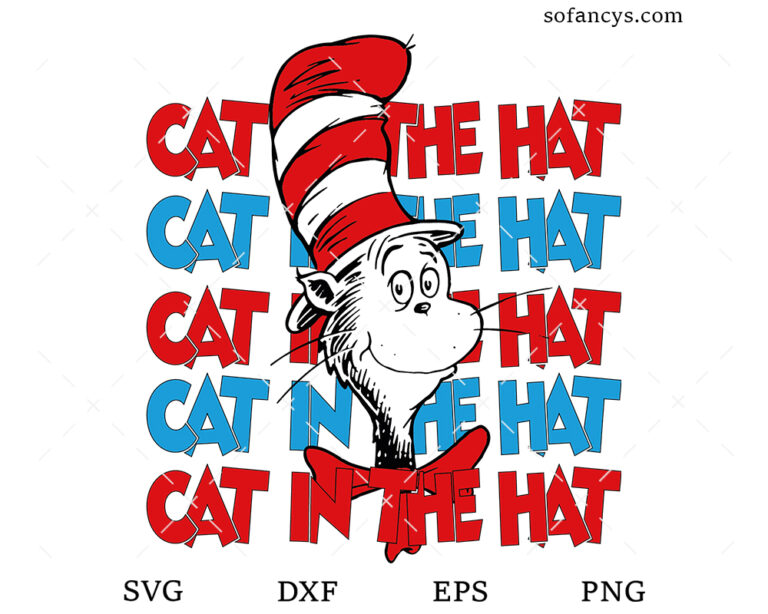 Cat In Hat Dr Suess SVG DXF EPS PNG Cut Files