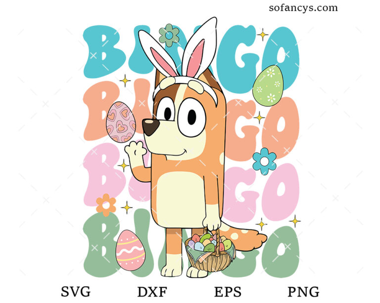 Easter Bunny Bingo Bluey SVG DXF EPS PNG Cut Files