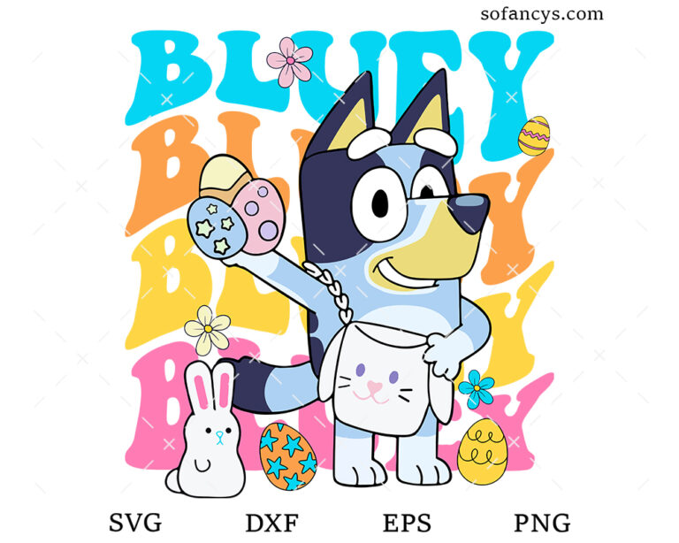 Easter Bunny Bluey SVG DXF EPS PNG Cut Files