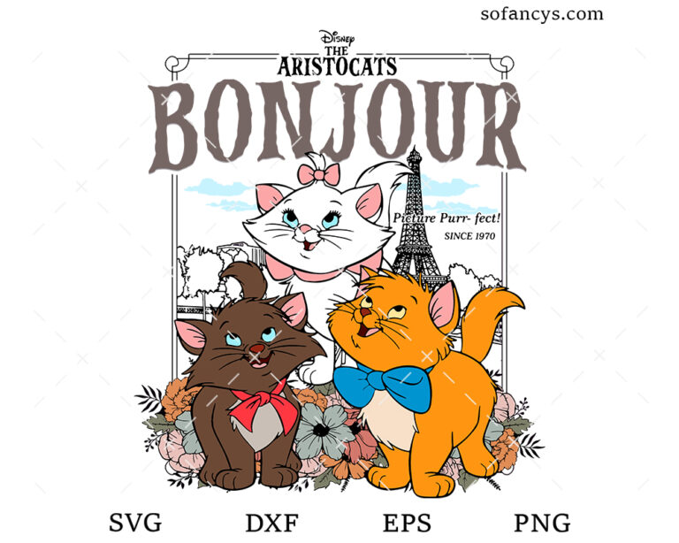 Disney The Aristocats Bonjour SVG DXF EPS PNG Cut Files