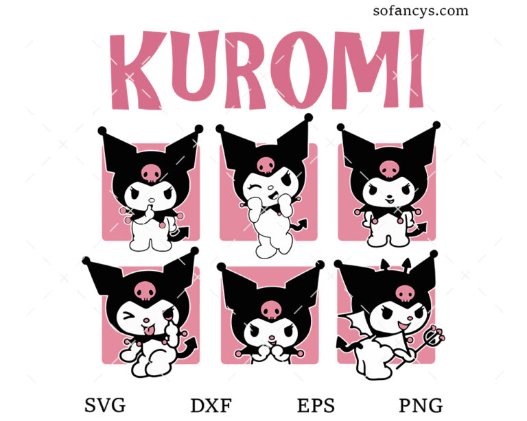 Kuromi Kawaii Kitty SVG DXF EPS PNG Cut Files