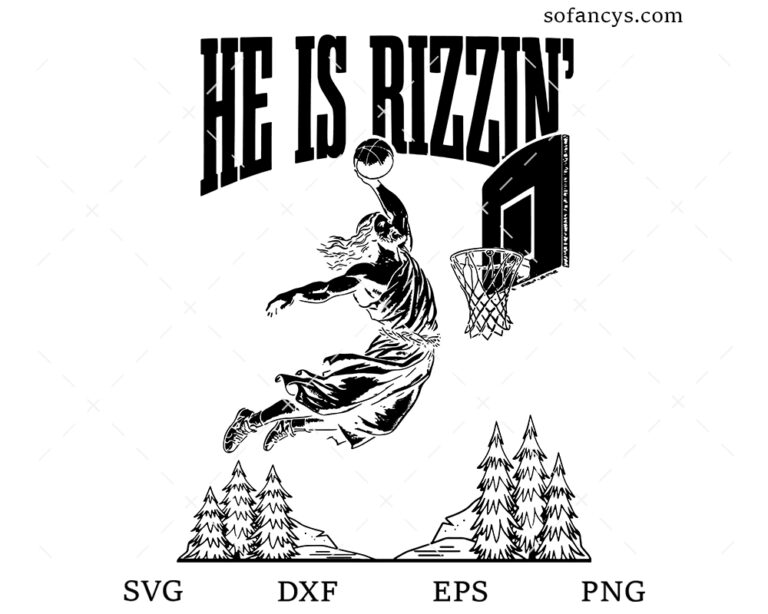 He Is Rizzin' Vintage 90s SVG DXF EPS PNG Cut Files