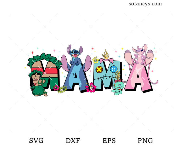 Lilo And Stitch Mama SVG DXF EPS PNG Cut Files