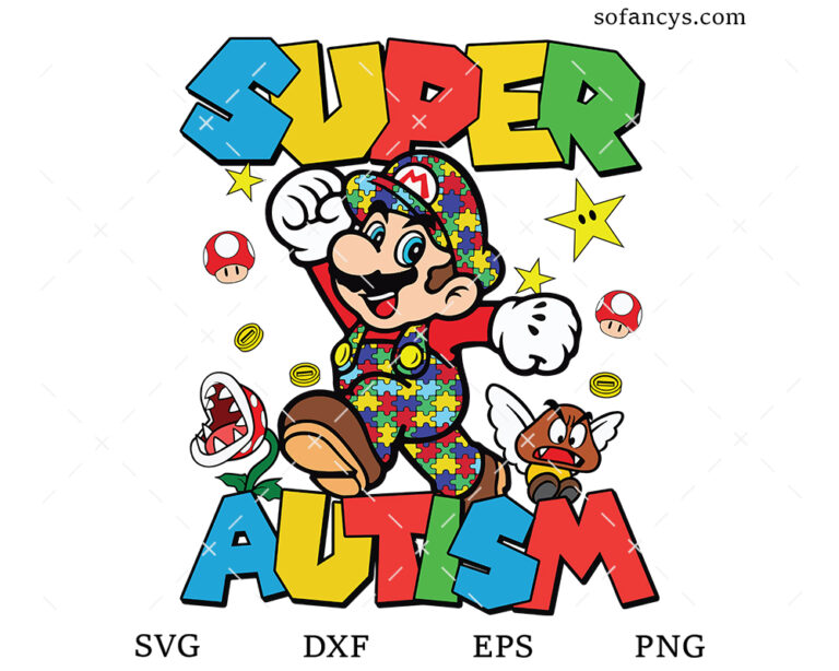 Super Autism Mario Luigi SVG DXF EPS PNG Cut Files