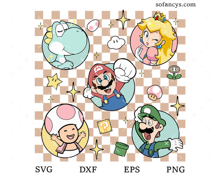Retro Super Mario 1985 SVG DXF EPS PNG Cut Files