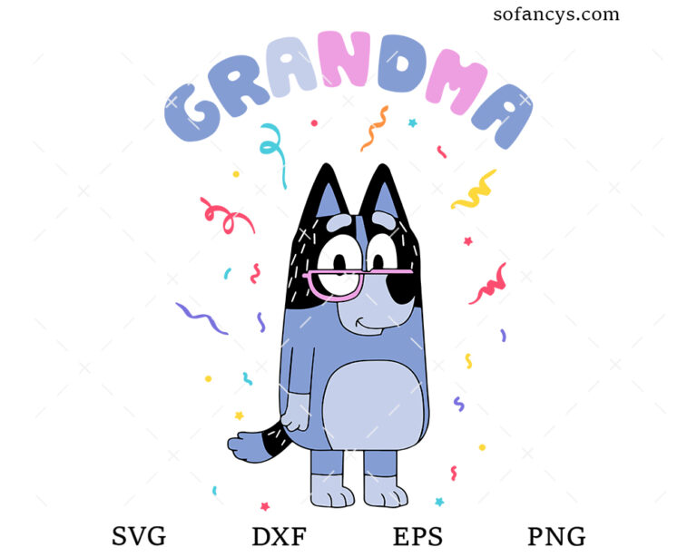 Vintage Grandmalife Bluey SVG DXF EPS PNG Cut Files