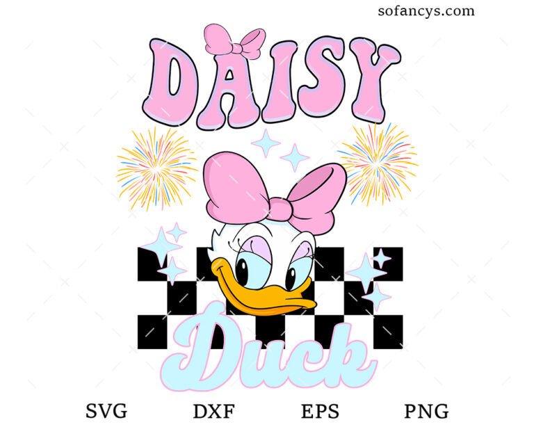 Vintage Waltdisney Daisy Duck SVG DXF EPS PNG Cut Files