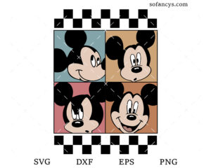 Vintage Checkered Disney Mickey SVG DXF EPS PNG Cut Files