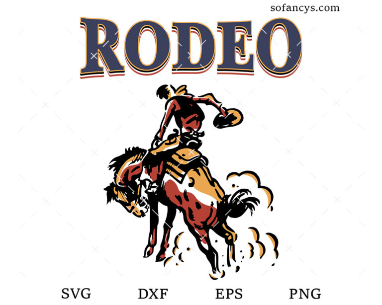 Vintage Cowboy Rodeo 90s SVG DXF EPS PNG Cut Files