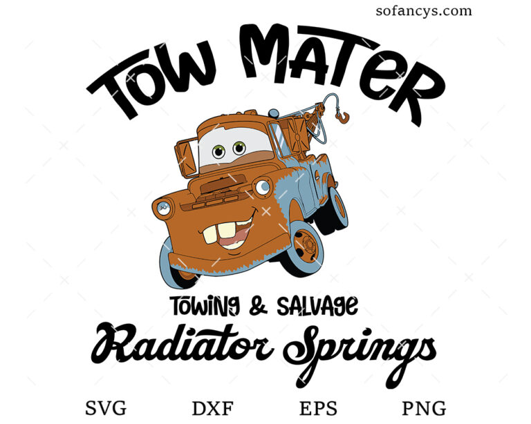 Retro Tow Mater Radiator Springs SVG DXF EPS PNG Cut Files