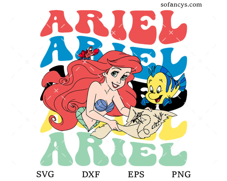 Ariel Disney Princess SVG DXF EPS PNG Cut Files