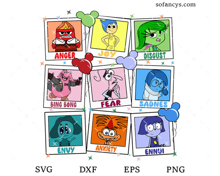 Disney Pixar Inside Out Characters SVG DXF EPS PNG Cut Files