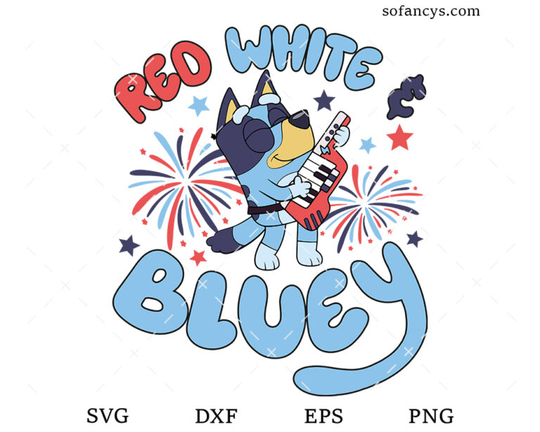 Red White Bluey SVG DXF EPS PNG Cut Files