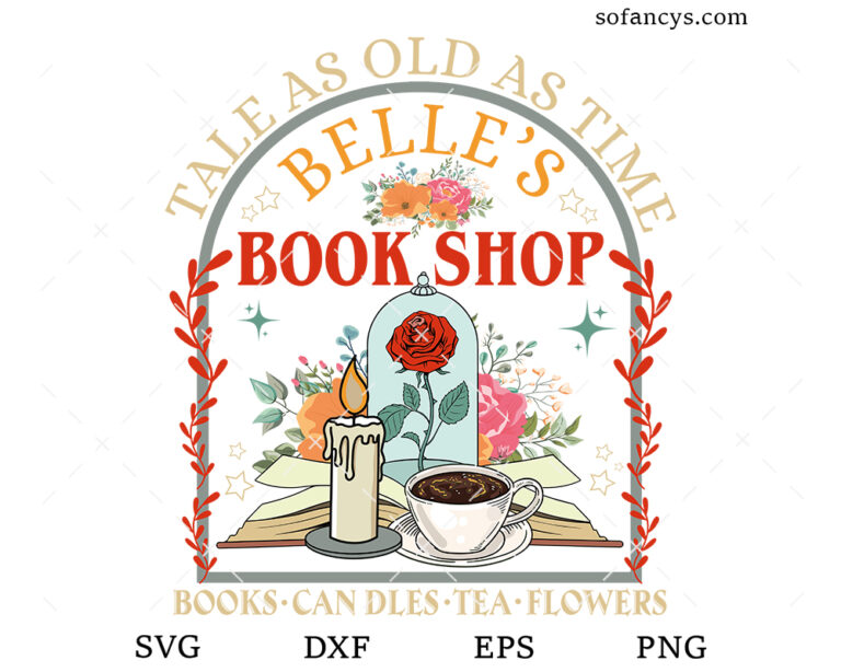 Retro Tale As Old As Time Belle's Book Shop SVG