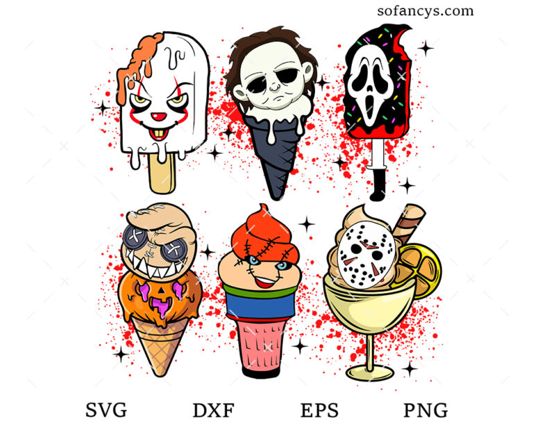 Horror Summer Ice Cream Scream SVG DXF EPS PNG Cut Files