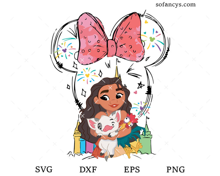 Moana Princess Mouse Ear Castle SVG DXF EPS PNG Cut Files