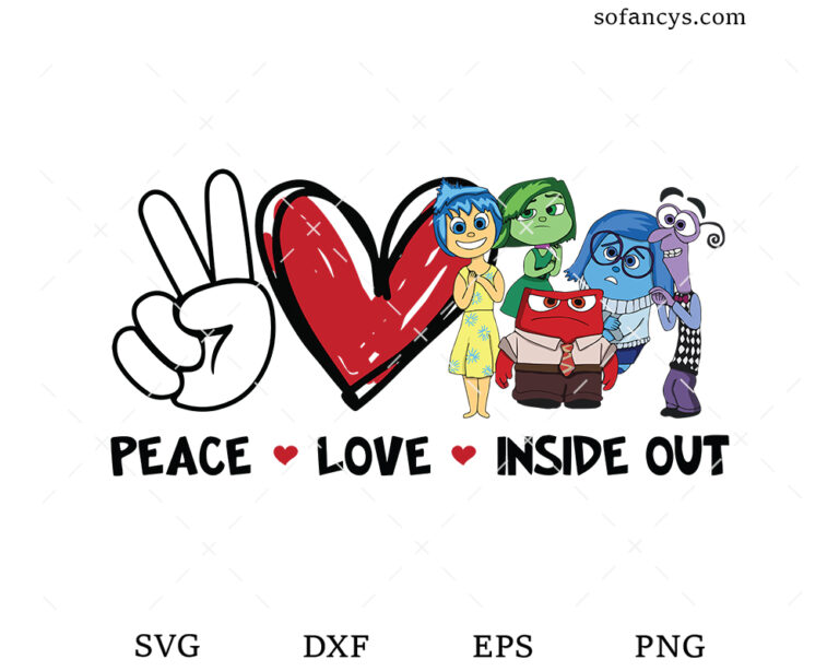 Peace Love Inside Out SVG DXF EPS PNG Cut Files