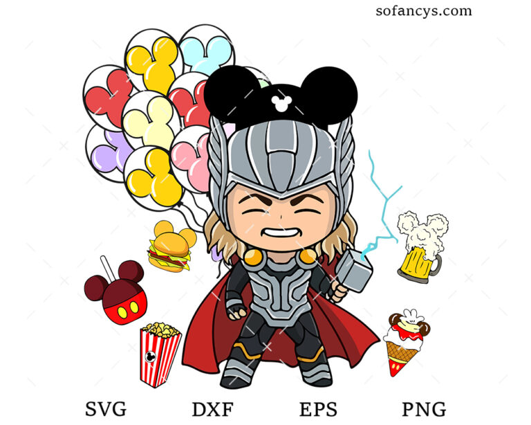 Thor Mouse Head Balloon SVG DXF EPS PNG Cut Files