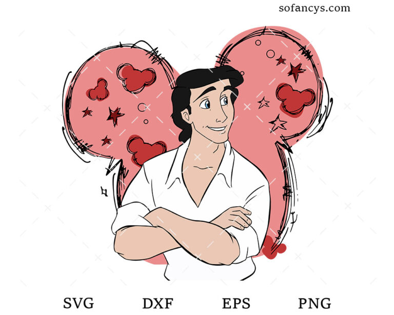 Prince Eric Disney Mouse Ear SVG DXF EPS PNG Cut Files
