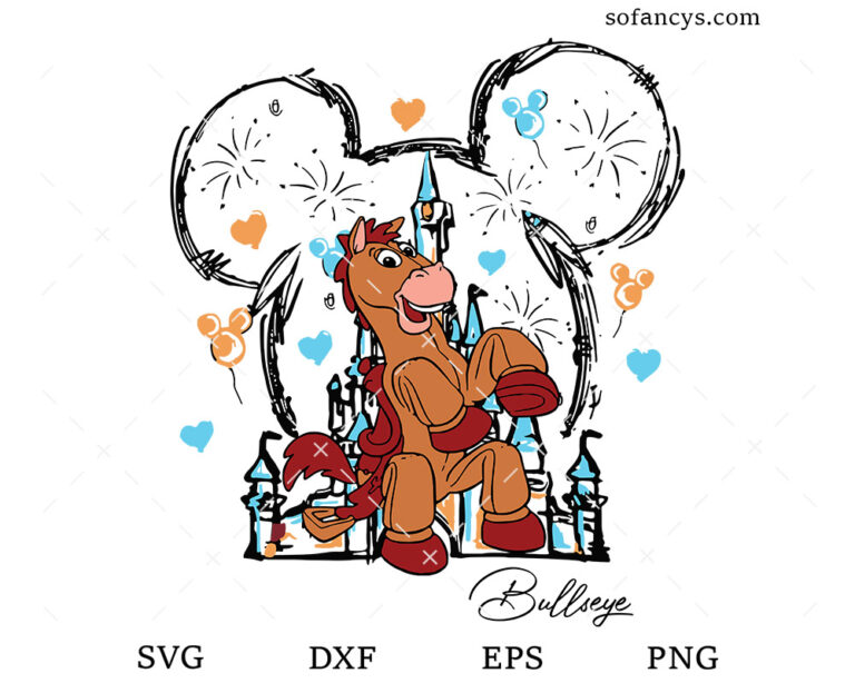 Bullseye Mouse Ear Castle SVG DXF EPS PNG Cut Files