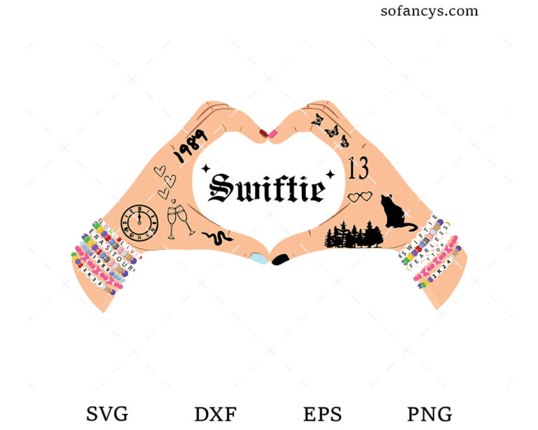 Fearless Heart Hands Swiftie SVG DXF EPS PNG Cut Files
