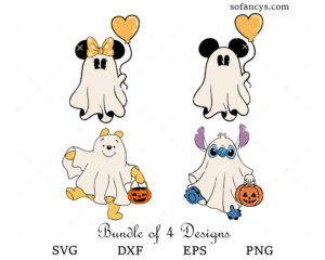 Retro Disney Ghost Halloween SVG Bundle