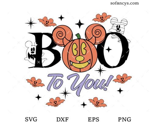 Disney Cute Mickey Boo SVG DXF EPS PNG Cut Files
