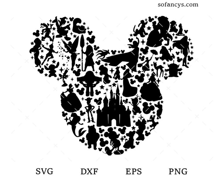 Disney Character Mickey Head SVG DXF EPS PNG Cut Files