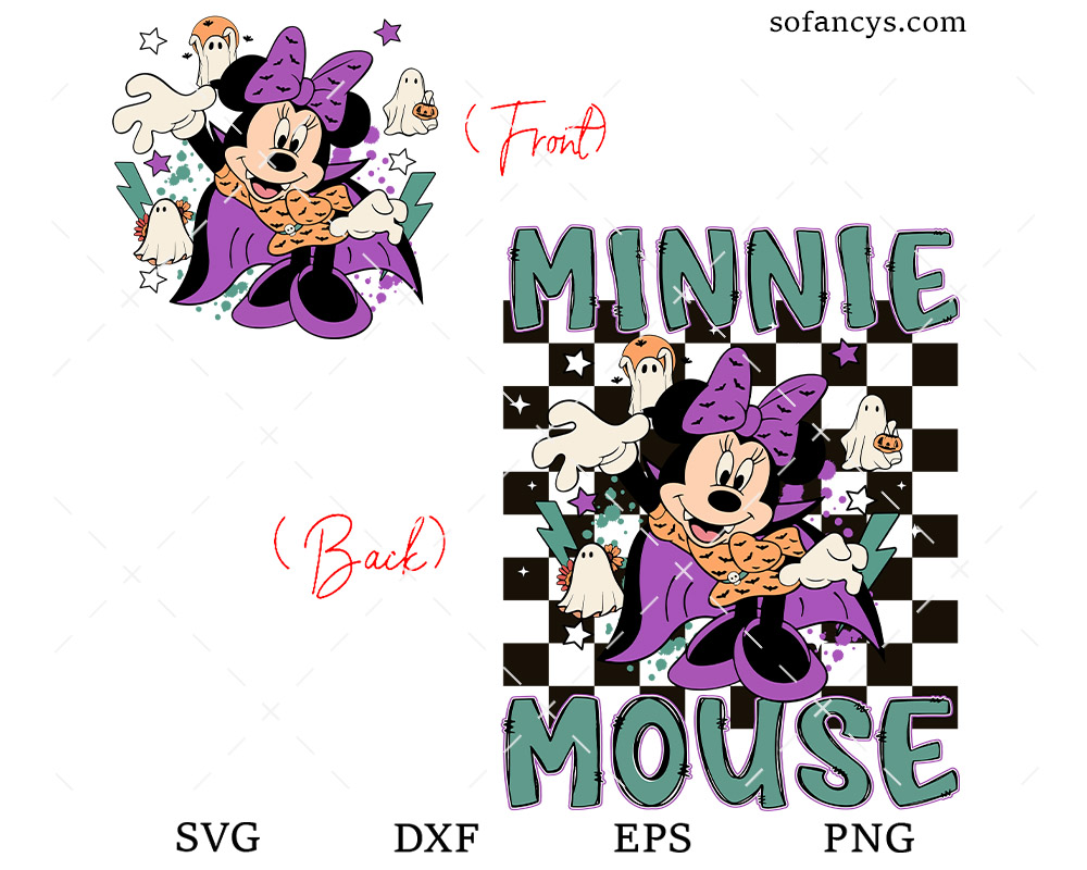 Halloween Minnie Mouse Vampire SVG DXF EPS PNG Cut Files