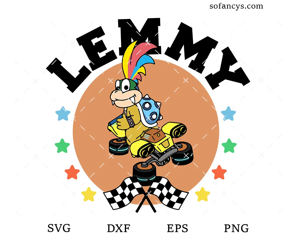 Lemmy Koopa Mario Kart Racing SVG DXF EPS PNG Files Lemmy Koopa Mario Kart Racing SVG DXF EPS PNG Files