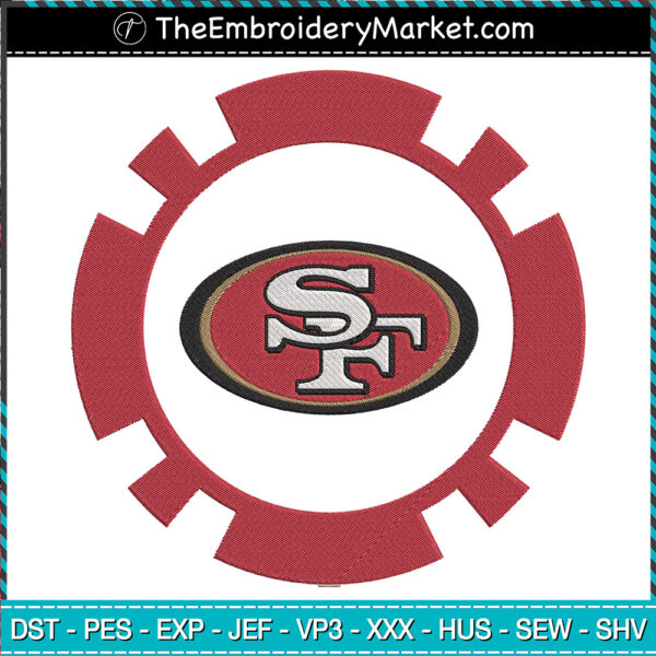 SF 49Ers Gear Logo Embroidery Designs File, San Francisco 49ers Machine ...