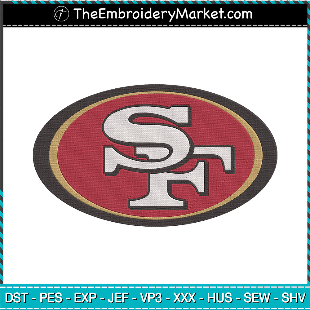 SF Logo Embroidery Designs File, San Francisco 49ers Machine Embroidery ...