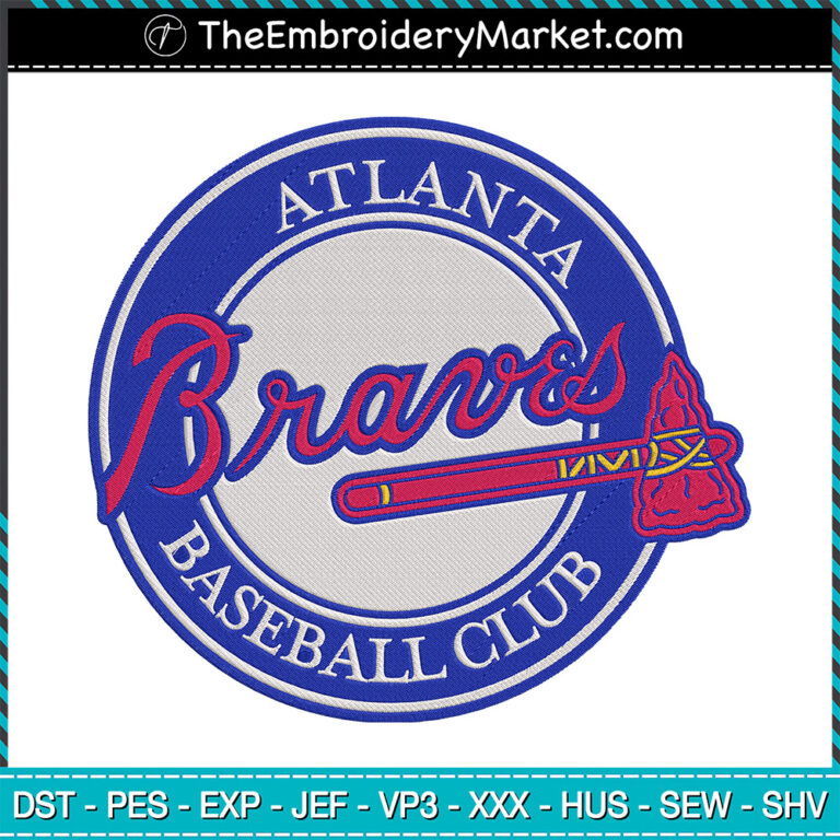 Atlanta Braves Baseball Club Embroidery Designs File, Atlanta Braves ...