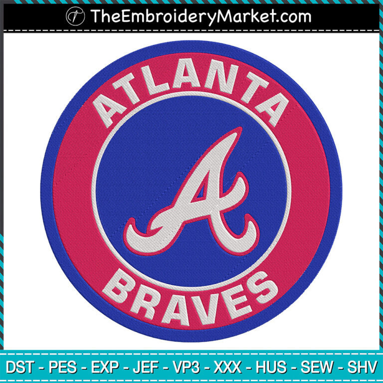 Atlanta Braves Logo Circle Embroidery Designs File, Atlanta Braves ...