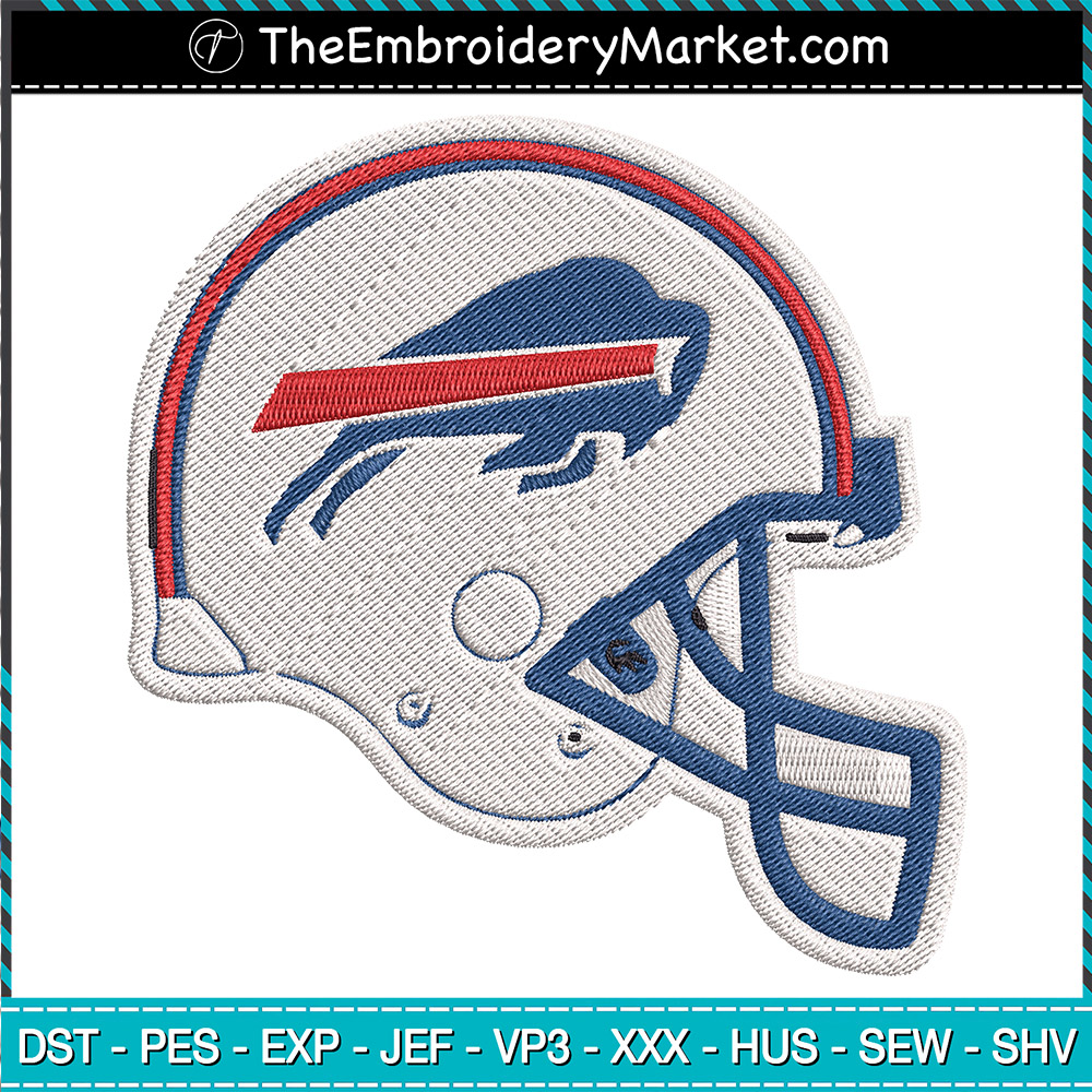 Helmet Buffalo Bills Embroidery Designs File, Bills Buffalo Machine ...