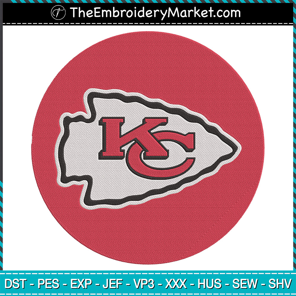 Logo KC Chiefs Embroidery Designs File, Kansas City Chiefs Machine ...