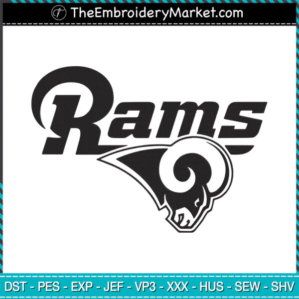 Los Angeles Rams Logo Embroidery Designs File, Los Angeles Rams Machine ...