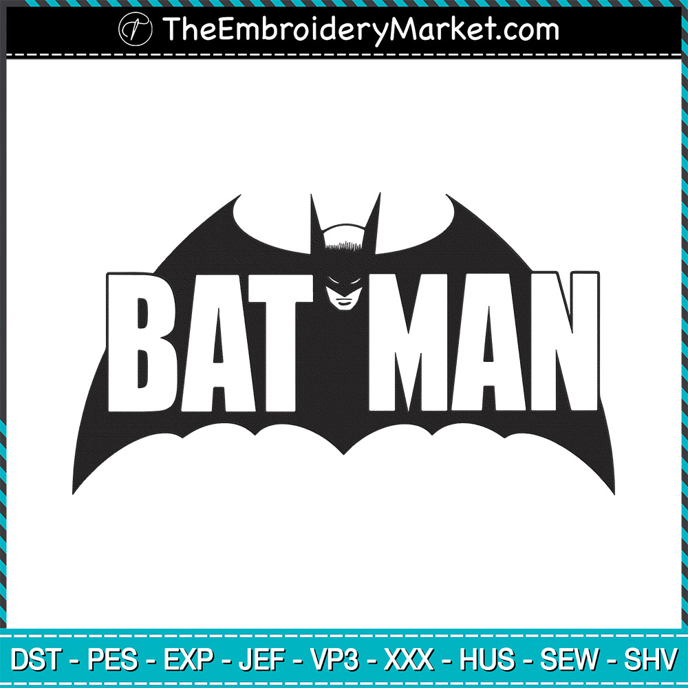BatMan Logo Embroidery Designs File, Dc Comics Machine Embroidery ...