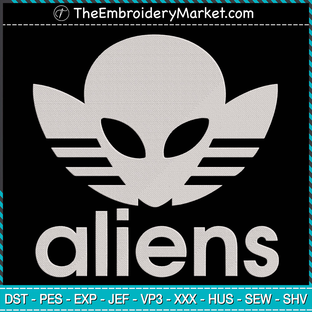 Aliens Adidas Embroidery Designs File, Adidas Machine Embroidery ...