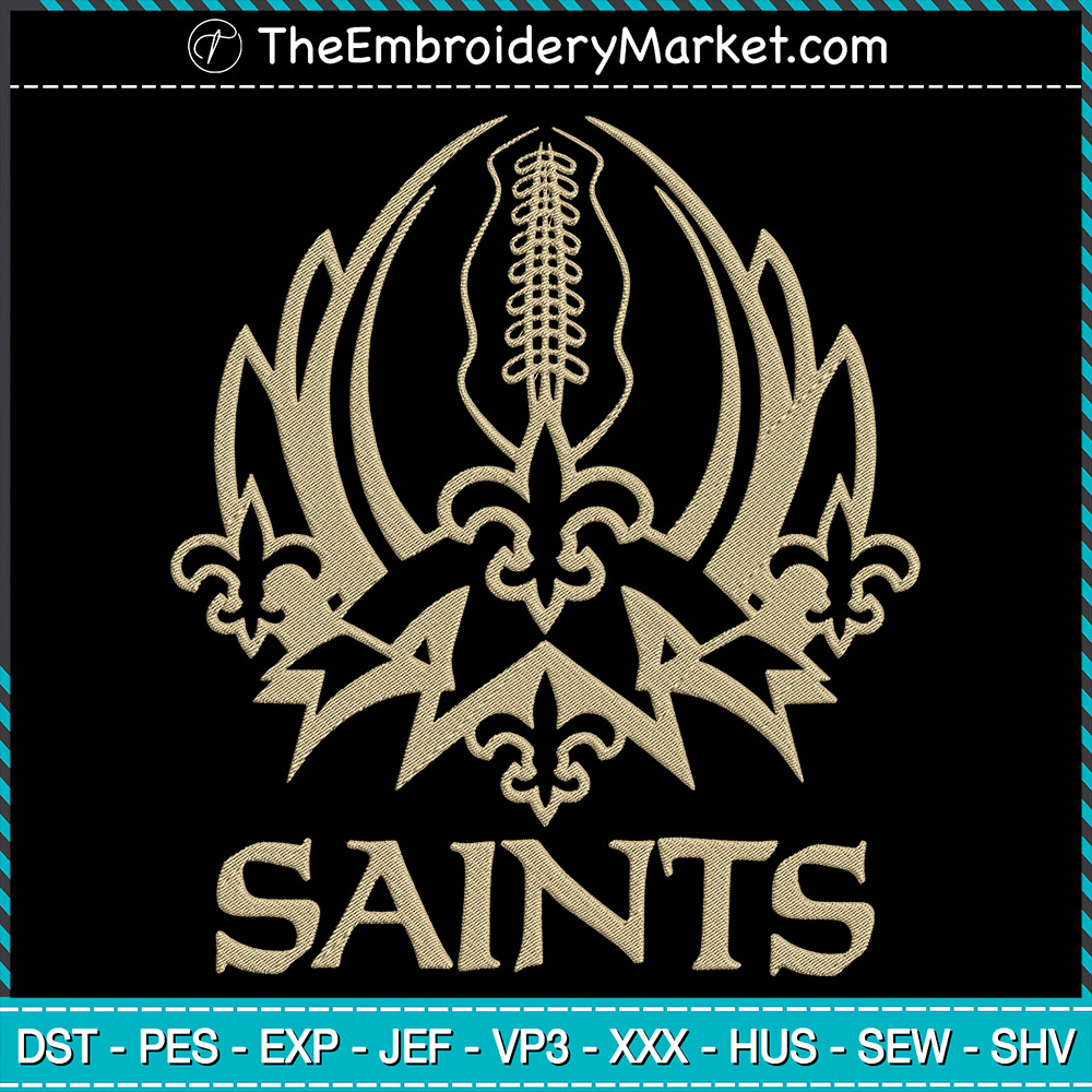 New Orleans Saints Logo Embroidery Designs File, Football Machine ...